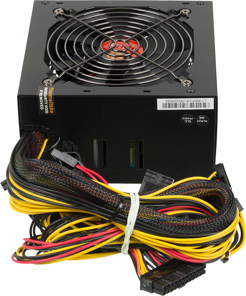 Блок питания Thermaltake LT-650P, 650Вт, ATX12V, PFC, вентилятор 120мм, черный