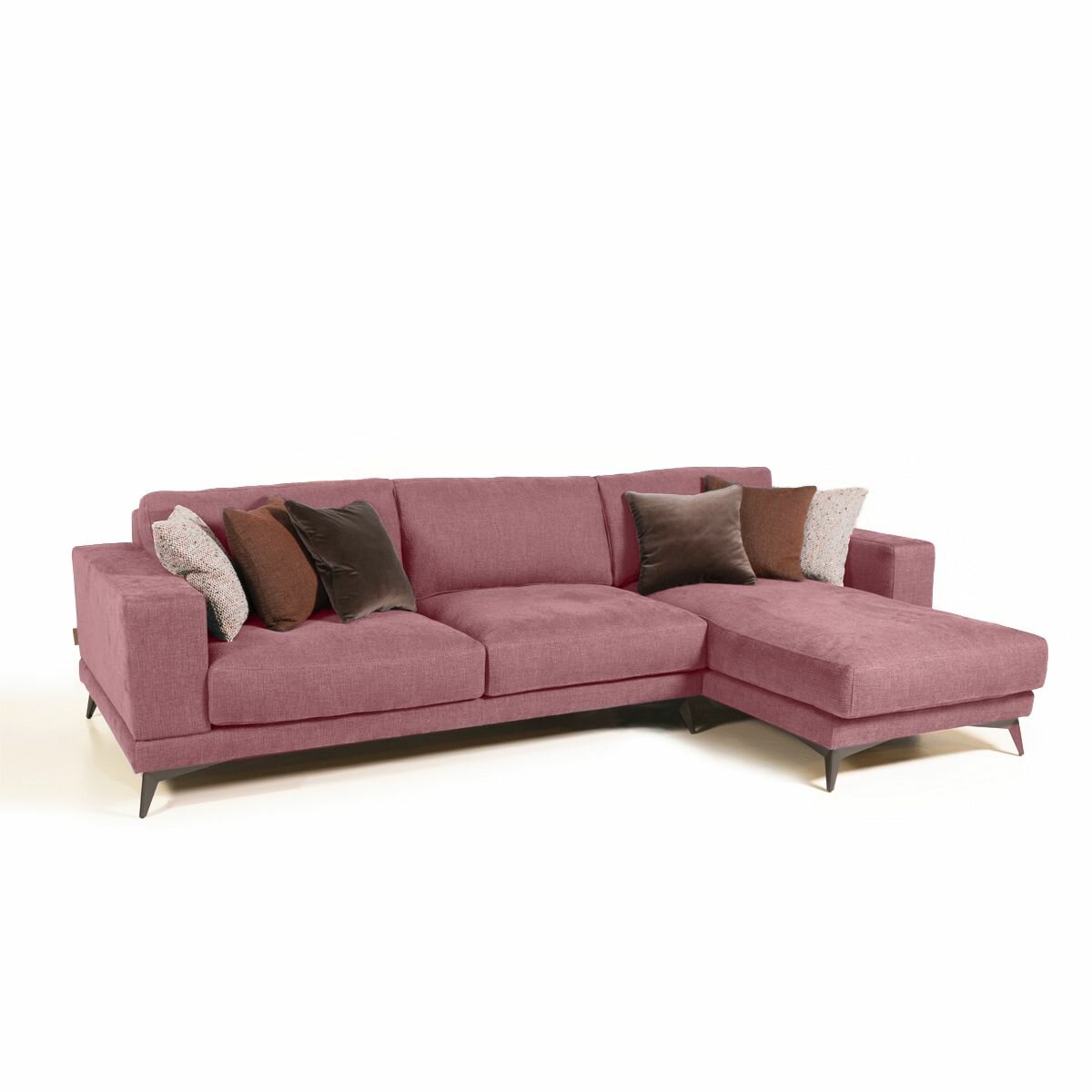 Диван Бергамо правый с оттоманкой в премиальном велюре 3,1м/15