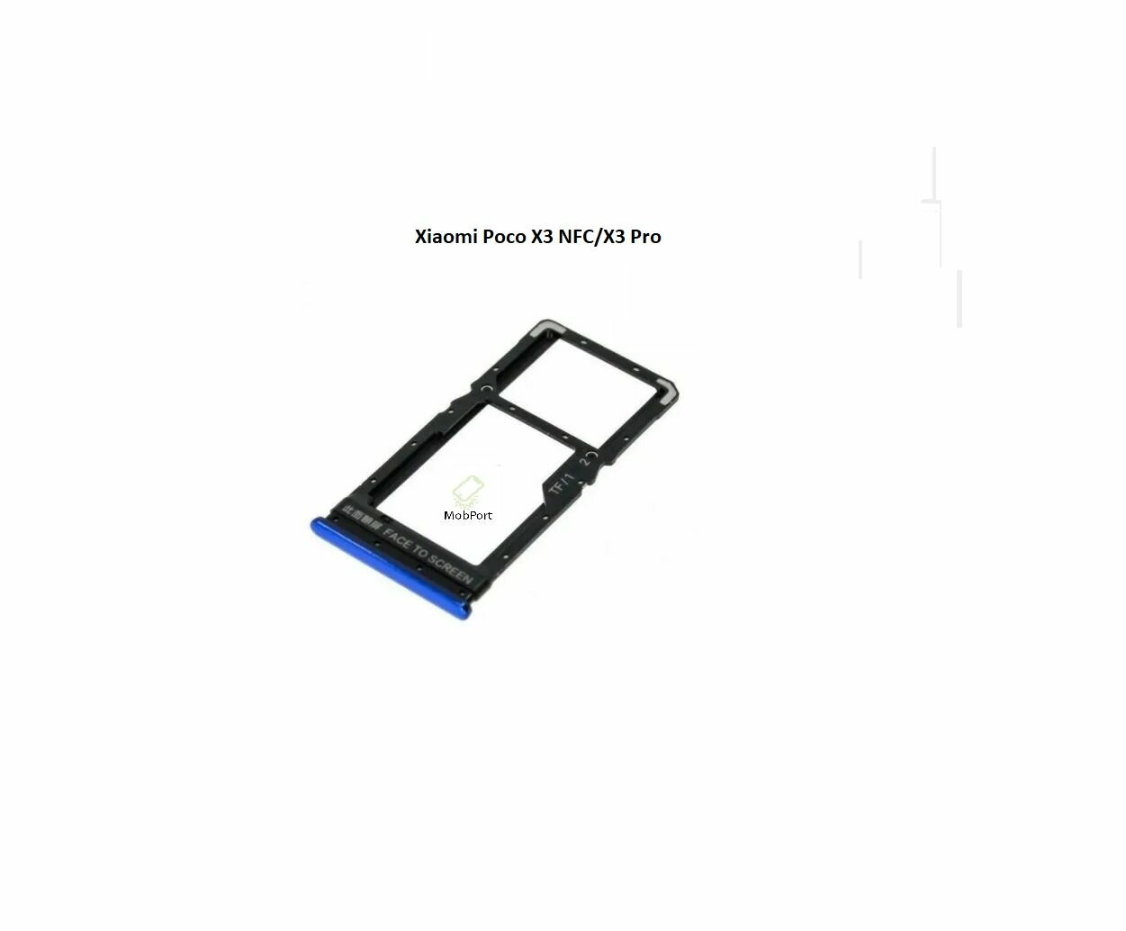 Держатель SIM для Xiaomi Poco X3 NFC/X3 Pro, Черный (Сим Лоток)