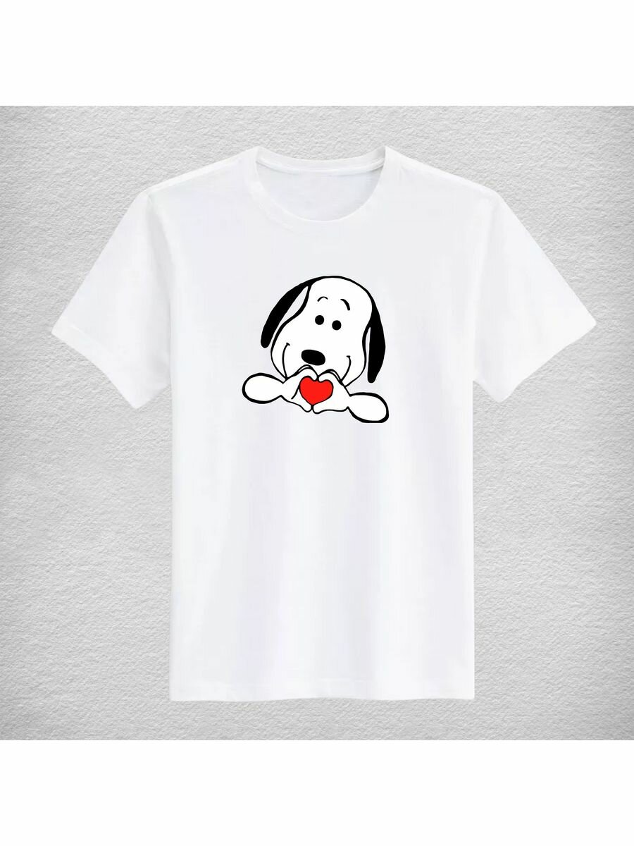 Футболка собака снупи с сердцем