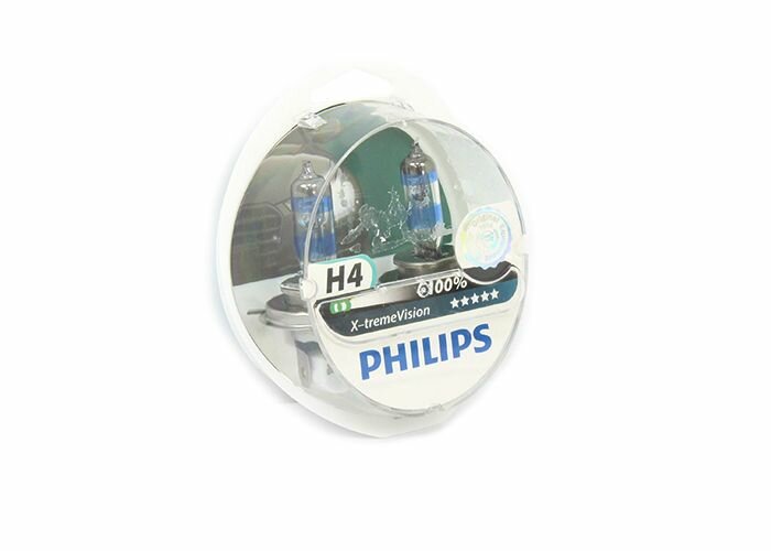 Лампа галогеновая H4 (12В 60/55Вт) +100% X-Treme Vision (к-т 2шт)