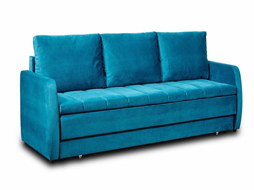Прямой диван Флоренция 2 Синий, еврокнижка, 220х85х78 см, с ящиком для белья