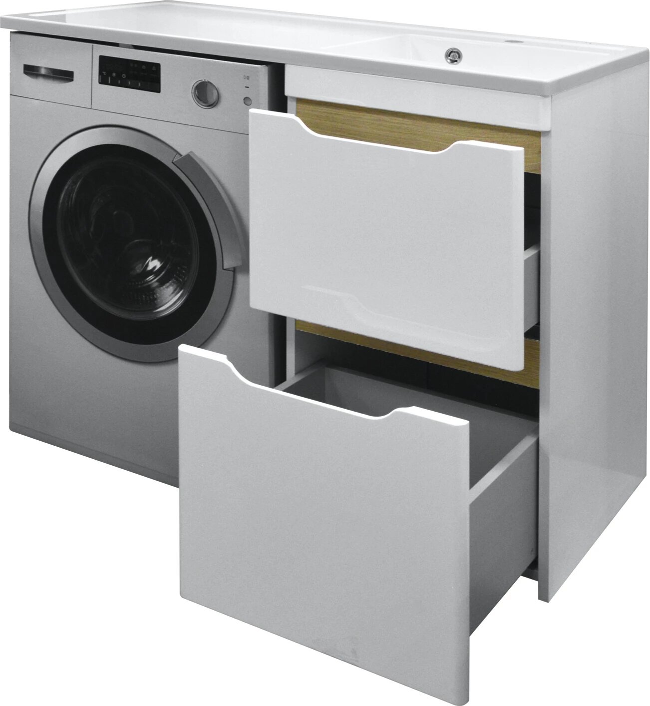 Тумба с раковиной Azario Magenta 110 R CS00079140 под стиральную машину