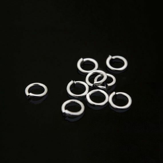 Соединительное колечко, 4.5мм (толщина 0.75мм, внутренний размер 3мм), Корея, базовый материал - сталь, матовый родий, 1 грамм