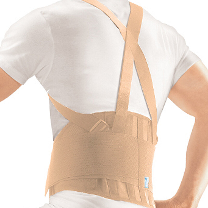 Поясничный корсет с фиксирующими ремнями L бежевый