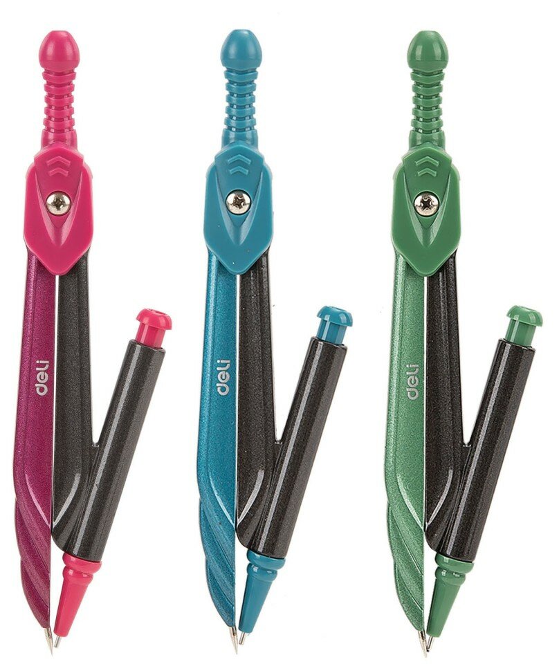 Циркуль Deli EG20302 металл в компл: карандаш мех.