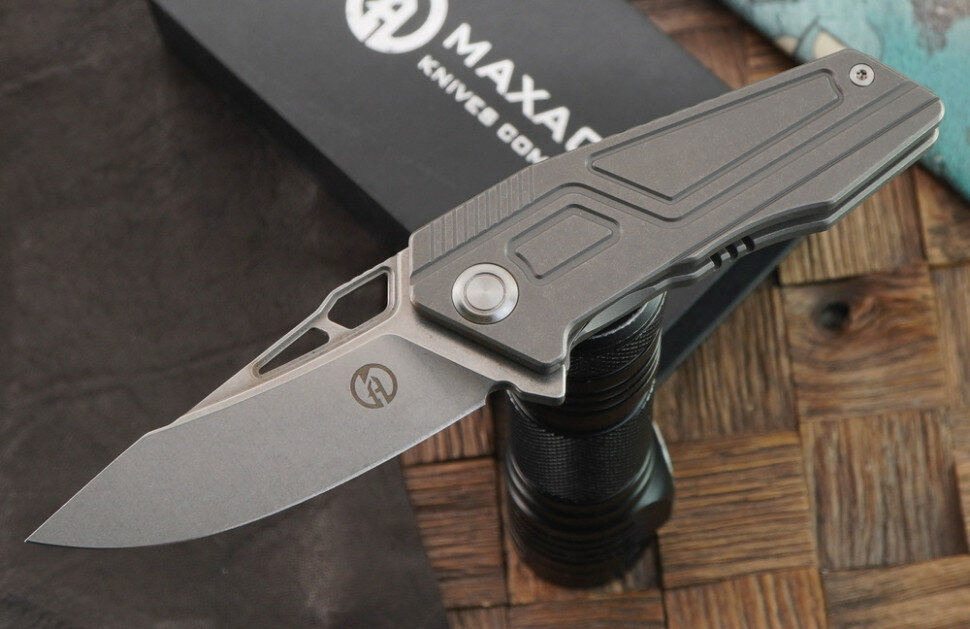 Складной нож Maxace Panzer (рукоять стоунвош, клин стоунвош, 14C28N) MPZ03