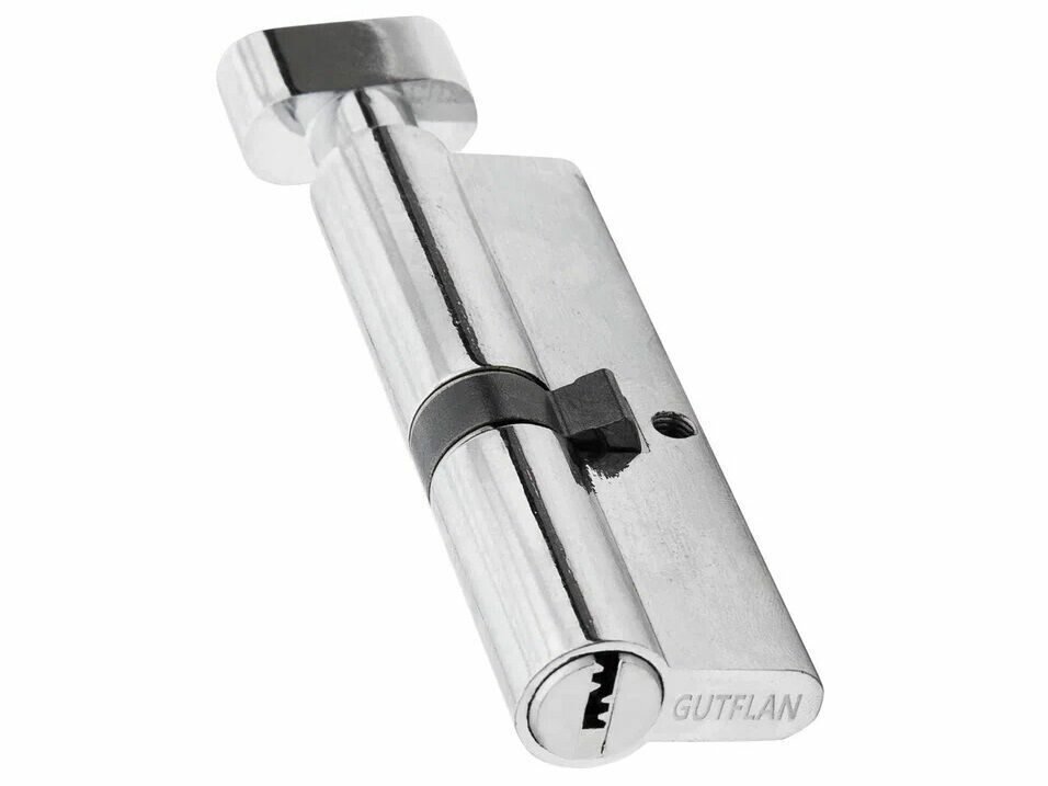 Цилиндр стальной GN 70 PC (30/40С ключ/завертка, хром) GUTFLAN