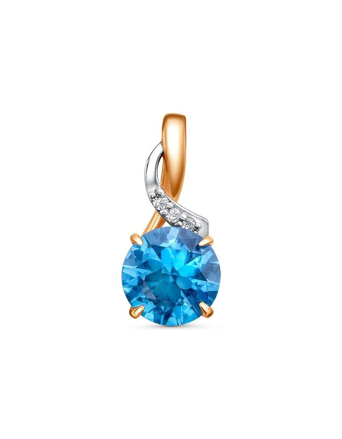 Подвеска GOLD CENTER, серебро, 925 проба, золочение, фианит
