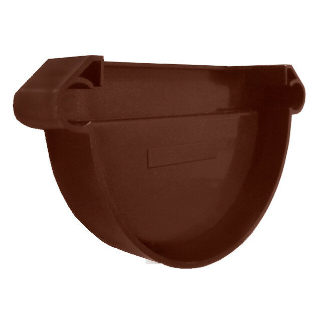 Элемент водостока - заглушка желоба универсальная d130мм коричневая