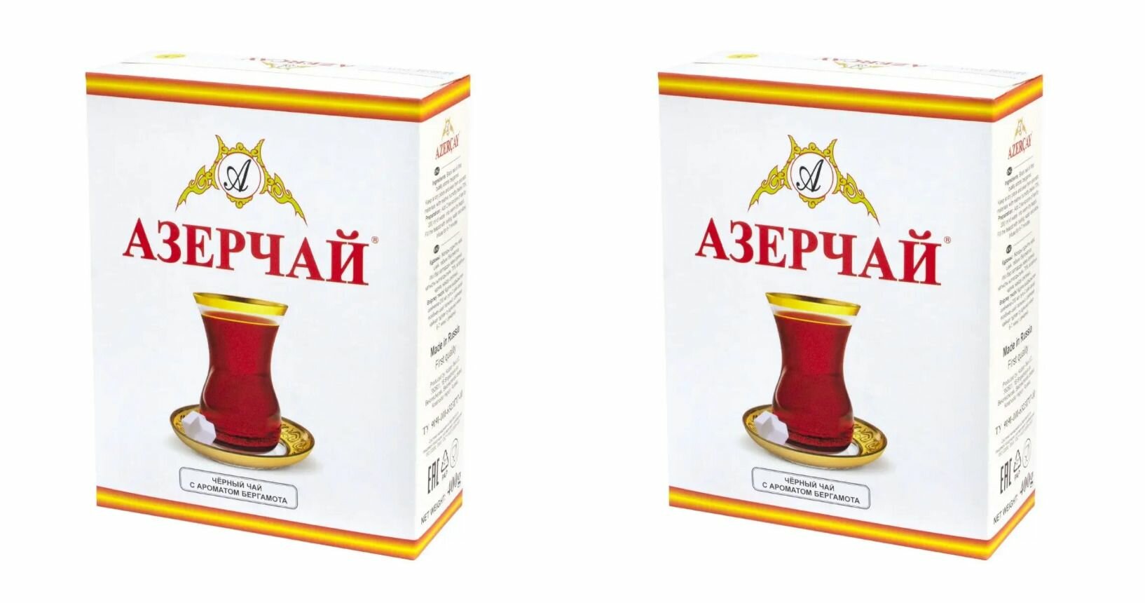 Azercay Черный чай, С бергамотом 200 г, 2 шт