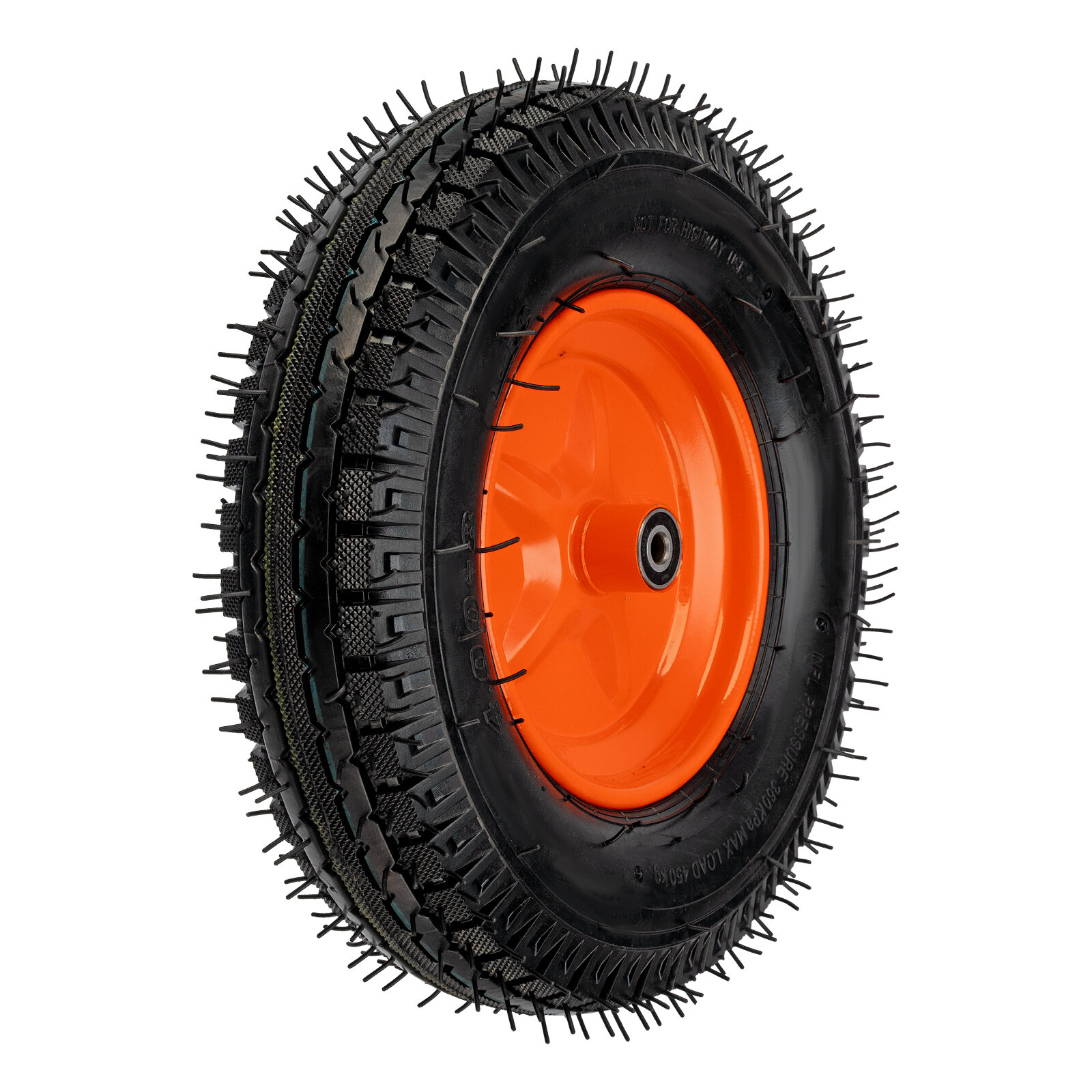 Колесо пневматическое усиленное, шина 8PR, 4.00-8 D400 мм, внутренний диаметр подшипника 12 мм, длина оси 90 мм Palisad 69080