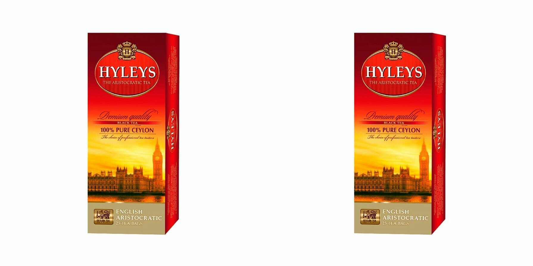 HYLEYS Чай черный, Аристократический, 25 пакетиков по 2 г, 2 уп
