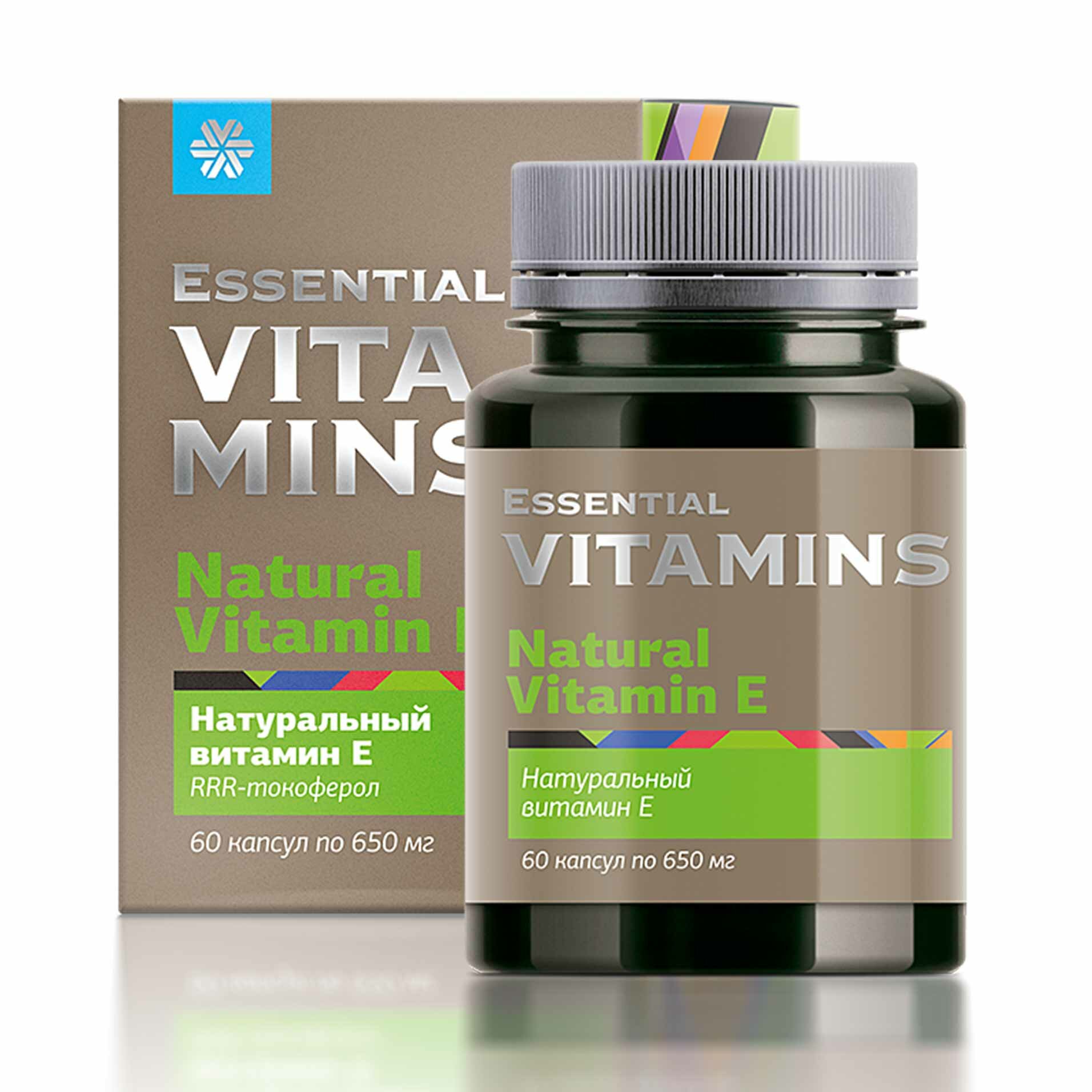 Натуральный витамин E Essential Vitamins, Сибирское, 60 капсул