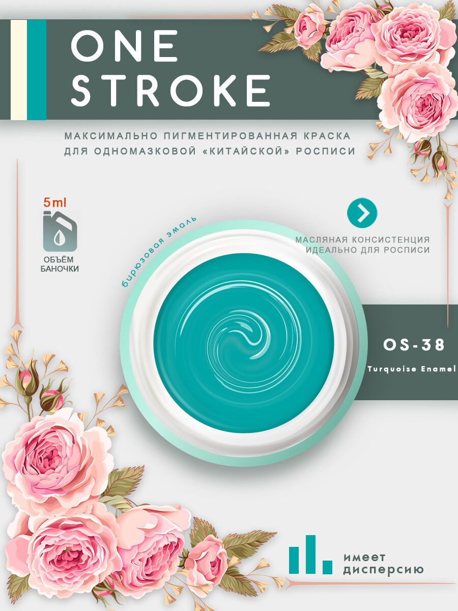 Гель краска для китайской росписи OS-38 Turquoise Enamel