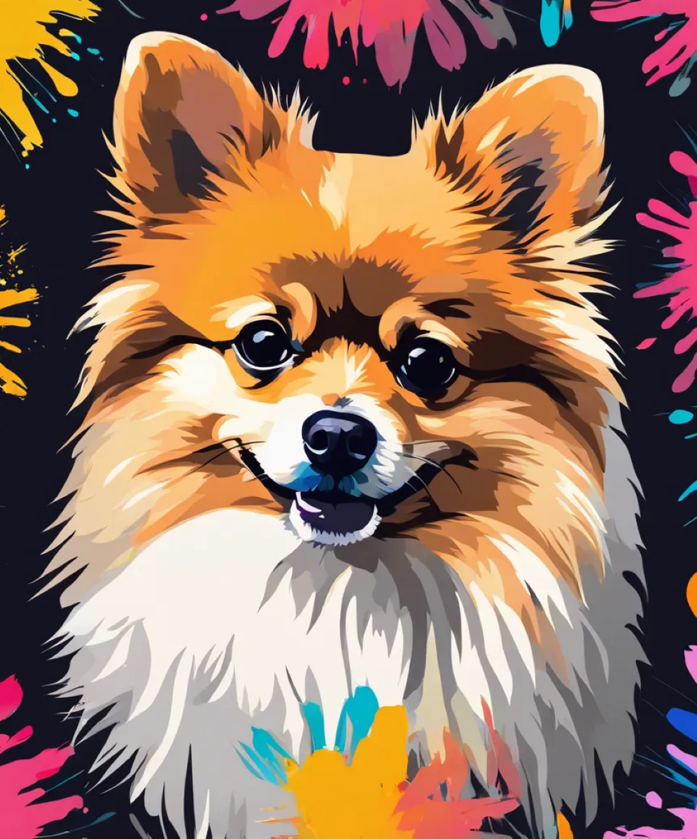 Картина по номерам "Рыжий шпиц" 40х50 см, хлопковый холст на подрамнике, акрил, Hobby Home