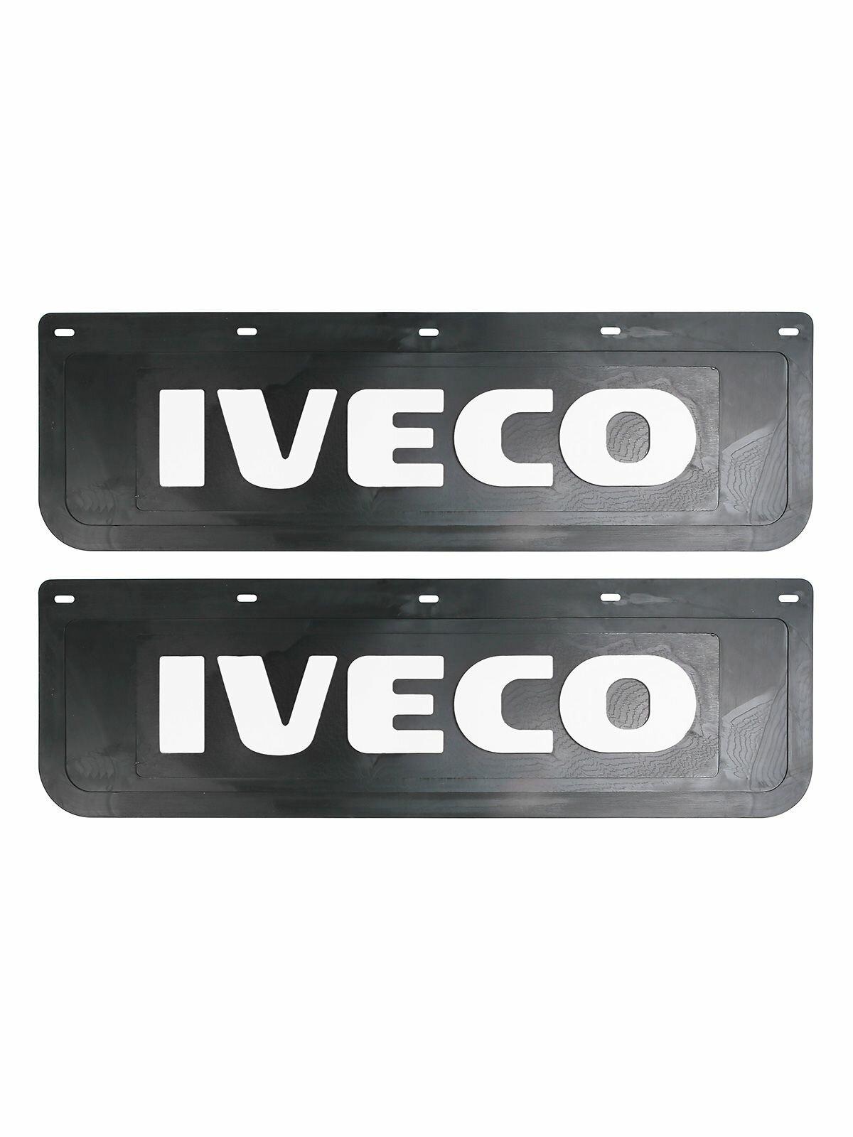 Брызговики резиновые на автомобиль "IVECO" (2 штуки) на передний бампер 600x180 мм. (LUX). Сделано в России (25966)