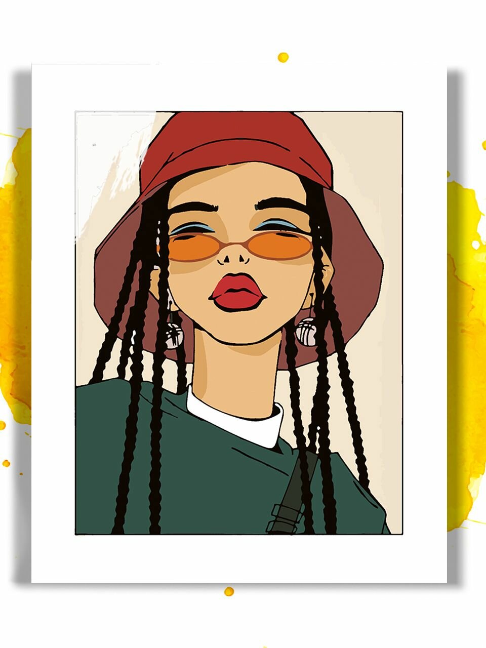 Картина по номерам на холсте Девочка в панамке, 40 х 50 см