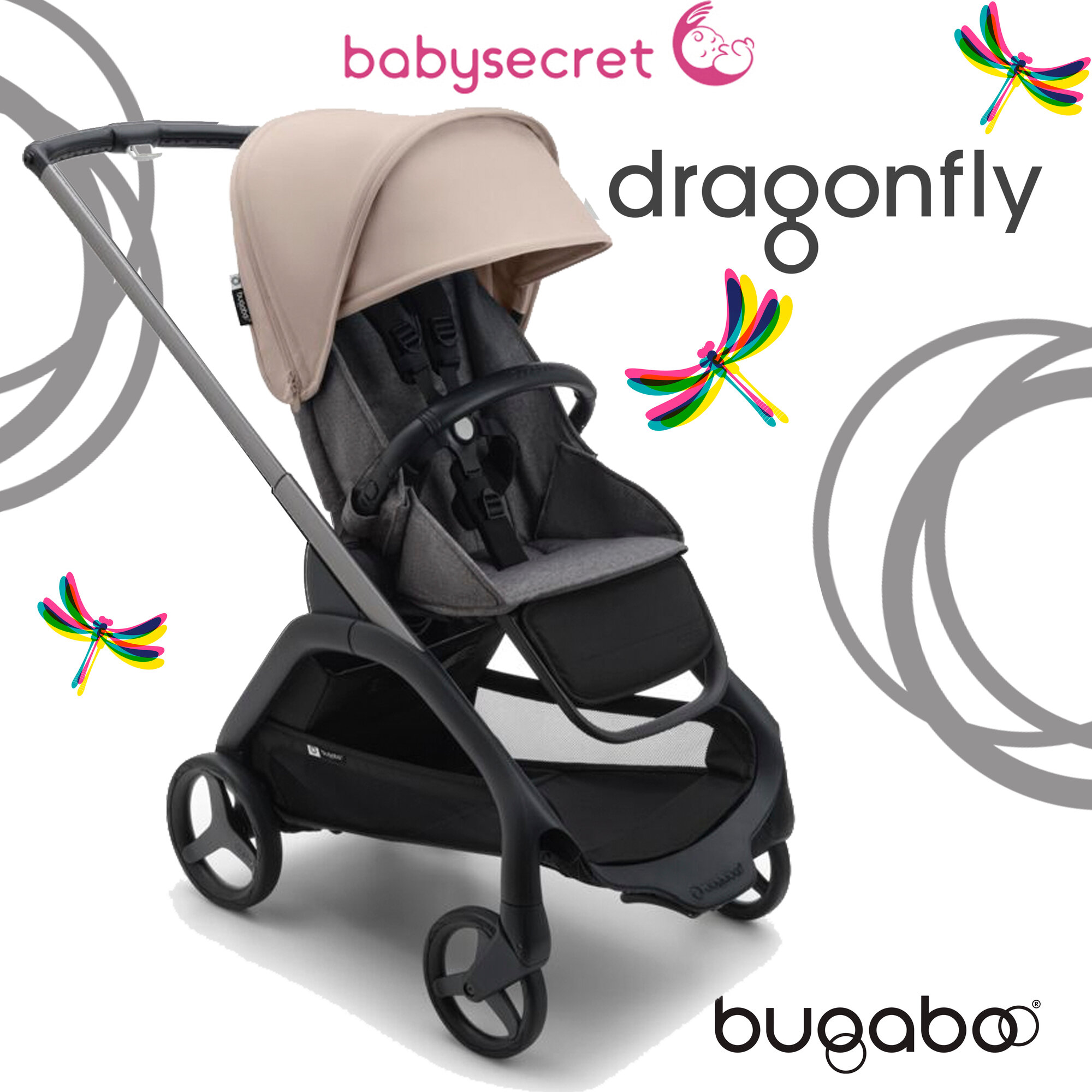Коляска прогулочная Bugaboo Dragonfly на шасси Grafit/grey/desert taupe