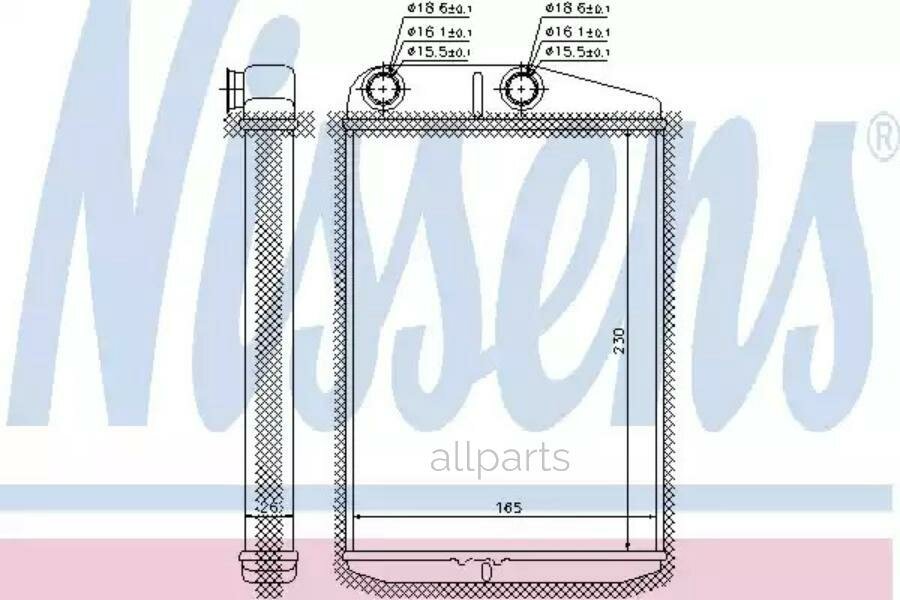 NISSENS 73989 радиатор печки!\ Citroen Jumper, Peugeot Boxer 2.2/3.0HDi 06>