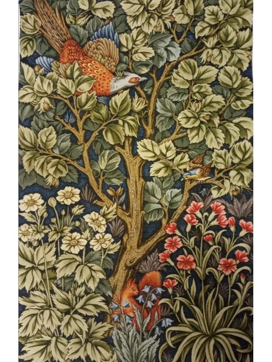 Гобеленовое панно на стену. Лесные обитатели. 70Х110 см.