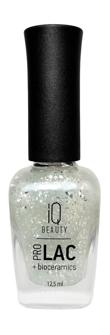 IQ BEAUTY Финишное покрытие для лака с поталью глянцевое PROLAC+bioceramics Potal Gossy Top, 12,5 мл, Silver