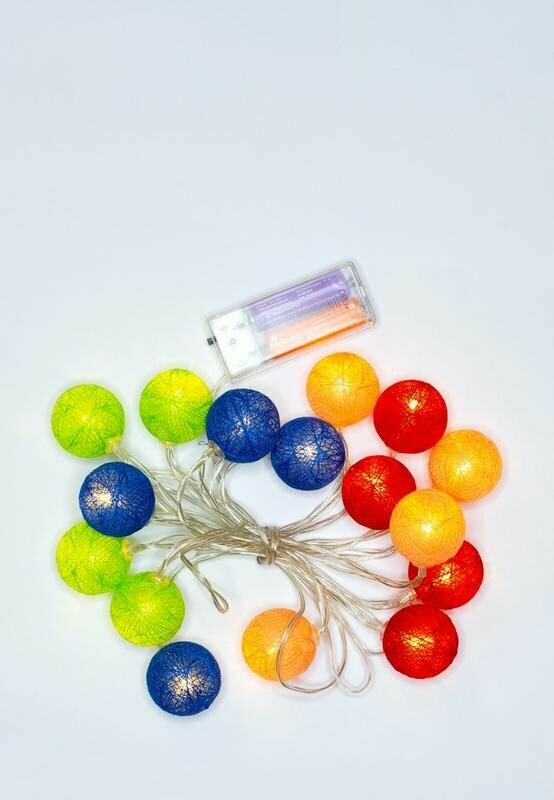 Гирлянда светодиодная «Вязаные шары» 16 вязаных шариков d3.5см 220В космос KOCNL-EL163