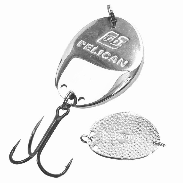 Блесна литьевая из латуни на жереха, покрыта серебром RB Пеликан 26гр - 1