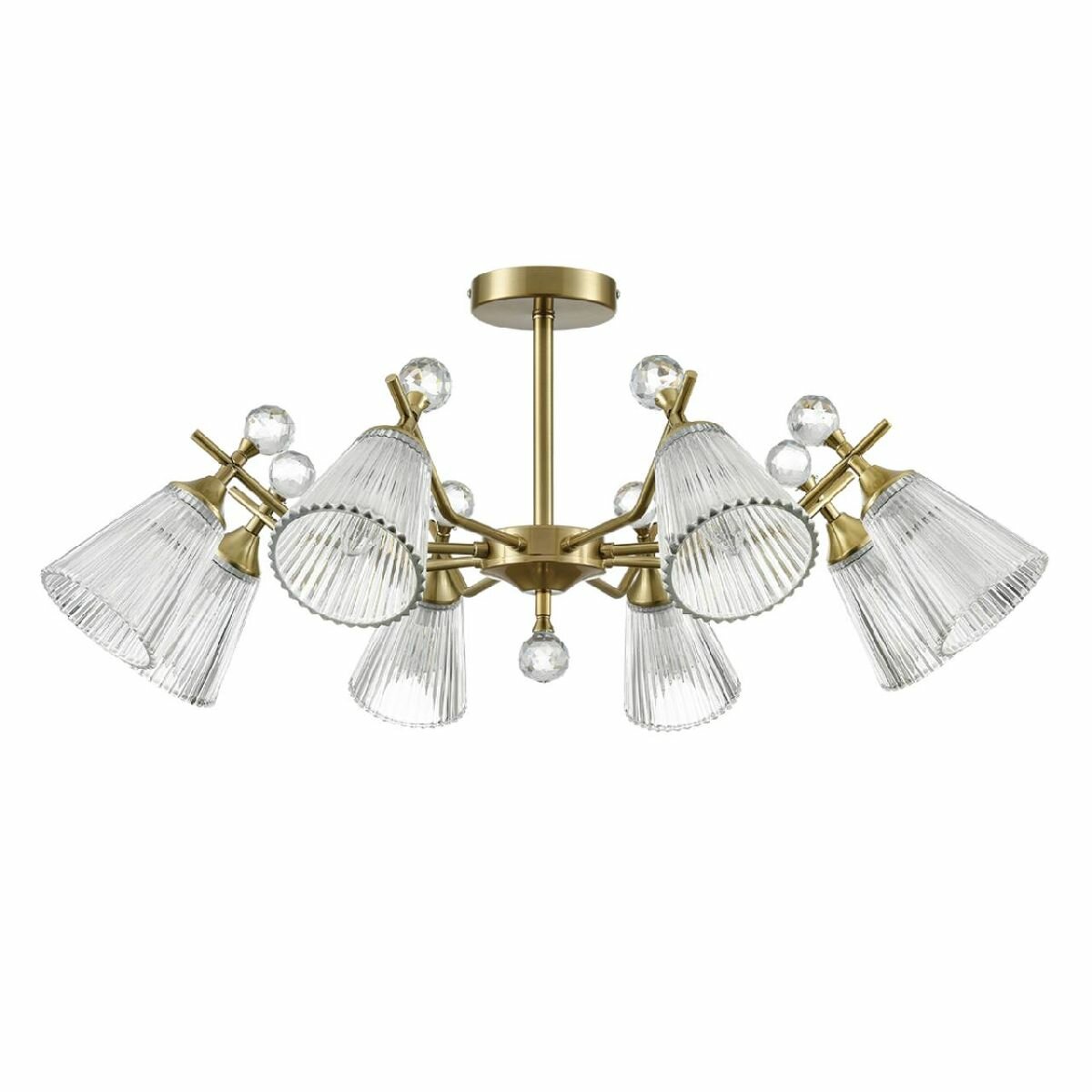 Люстра на штанге Lumion Aurica 8046/8C, золотистая/прозрачная