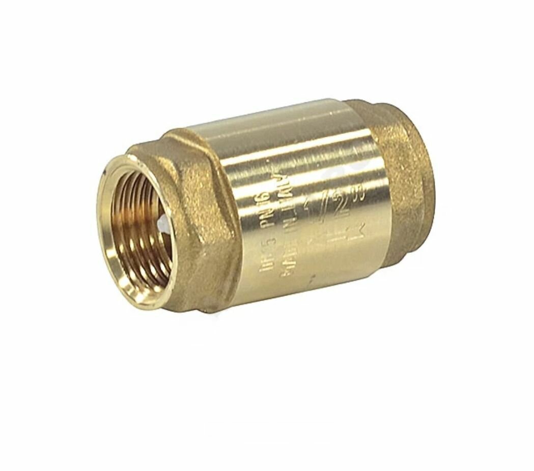 Клапан обратный латунь осевой R60 Ду 40 Ру10 Тмакс 110 оС ВР 1 1/2" диск нейлон шток пластик Giacomini R60Y007