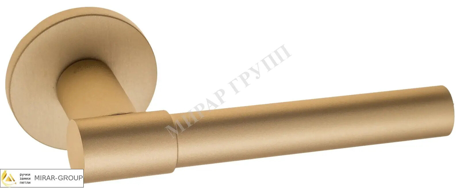 Дверная ручка Fratelli "UNA" 7 FS на круглой розетке матовая латунь