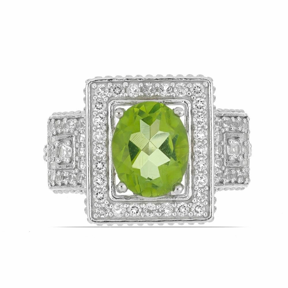 Кольцо, серебро, 925 проба, родирование, топаз, кварц