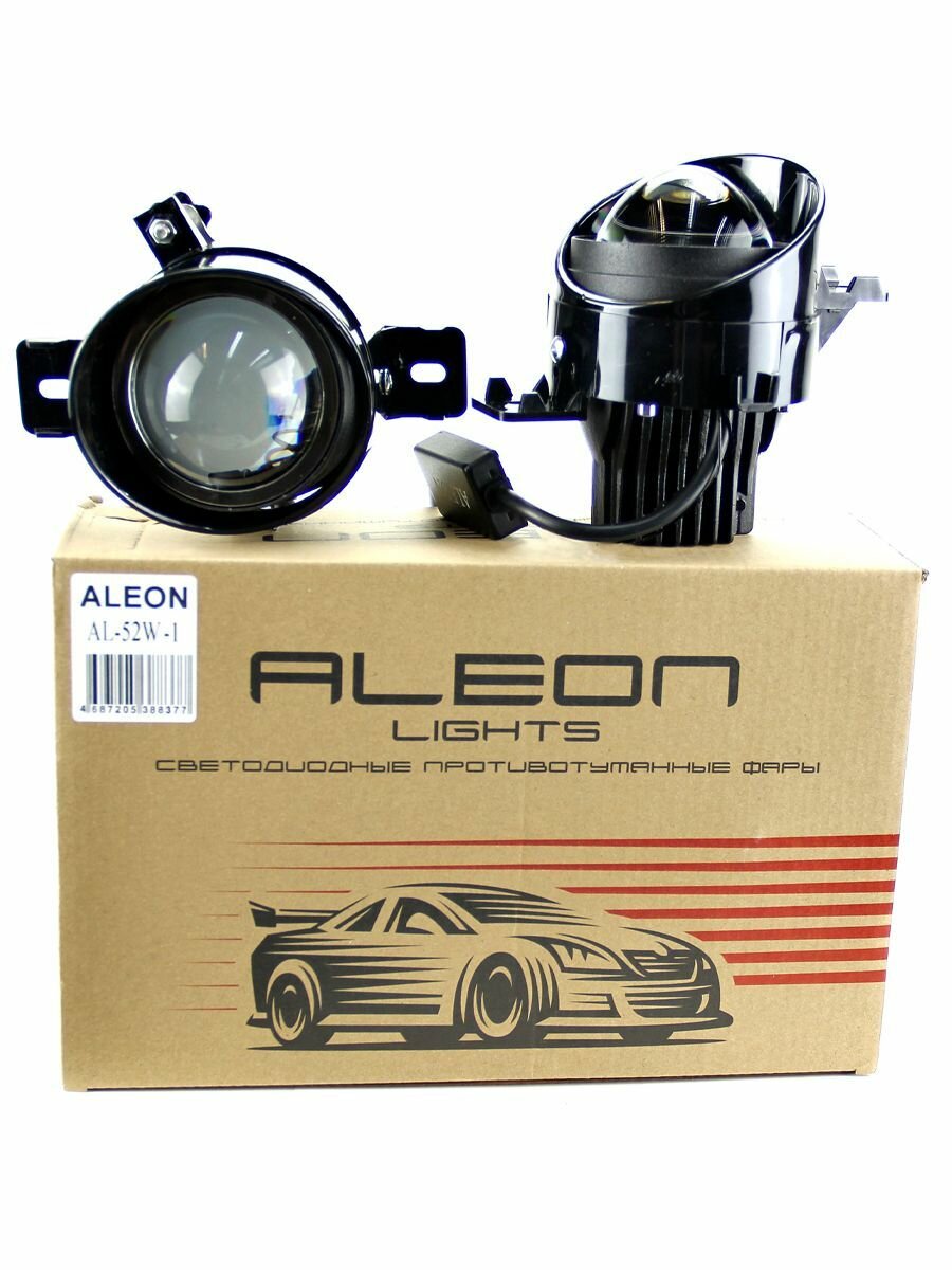 Фары противотуманные светодиодные NISSAN Note I (E12) дорестайлинг (2012-2016) - светодиодные ПТФ линзы ALEON 12V, 64W, 6000K (комплект - 2 LED линзы)