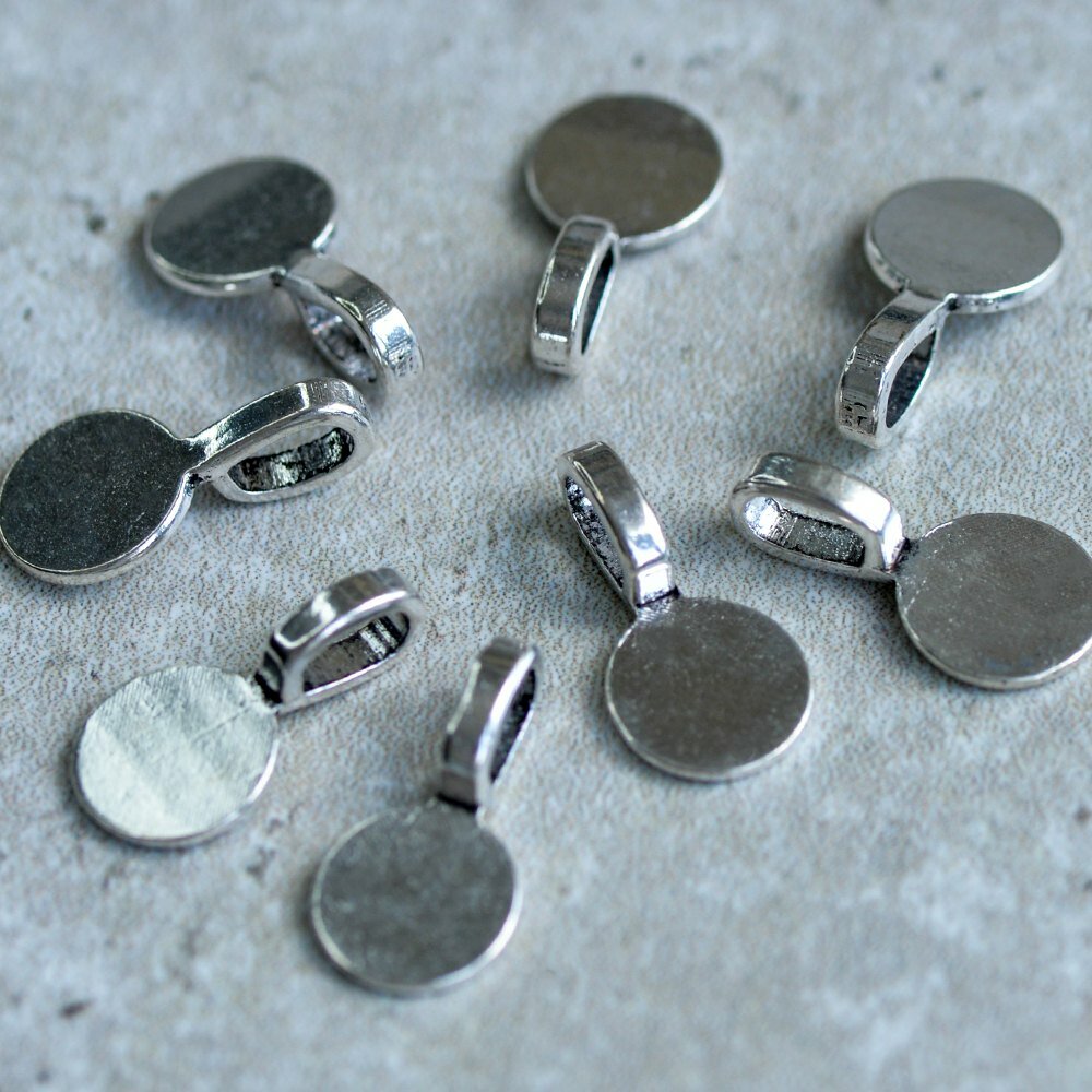 Бейл для кабошона / бейл-сеттинг 20 шт, цвет античное серебро, размер 18x10x5.5 мм
