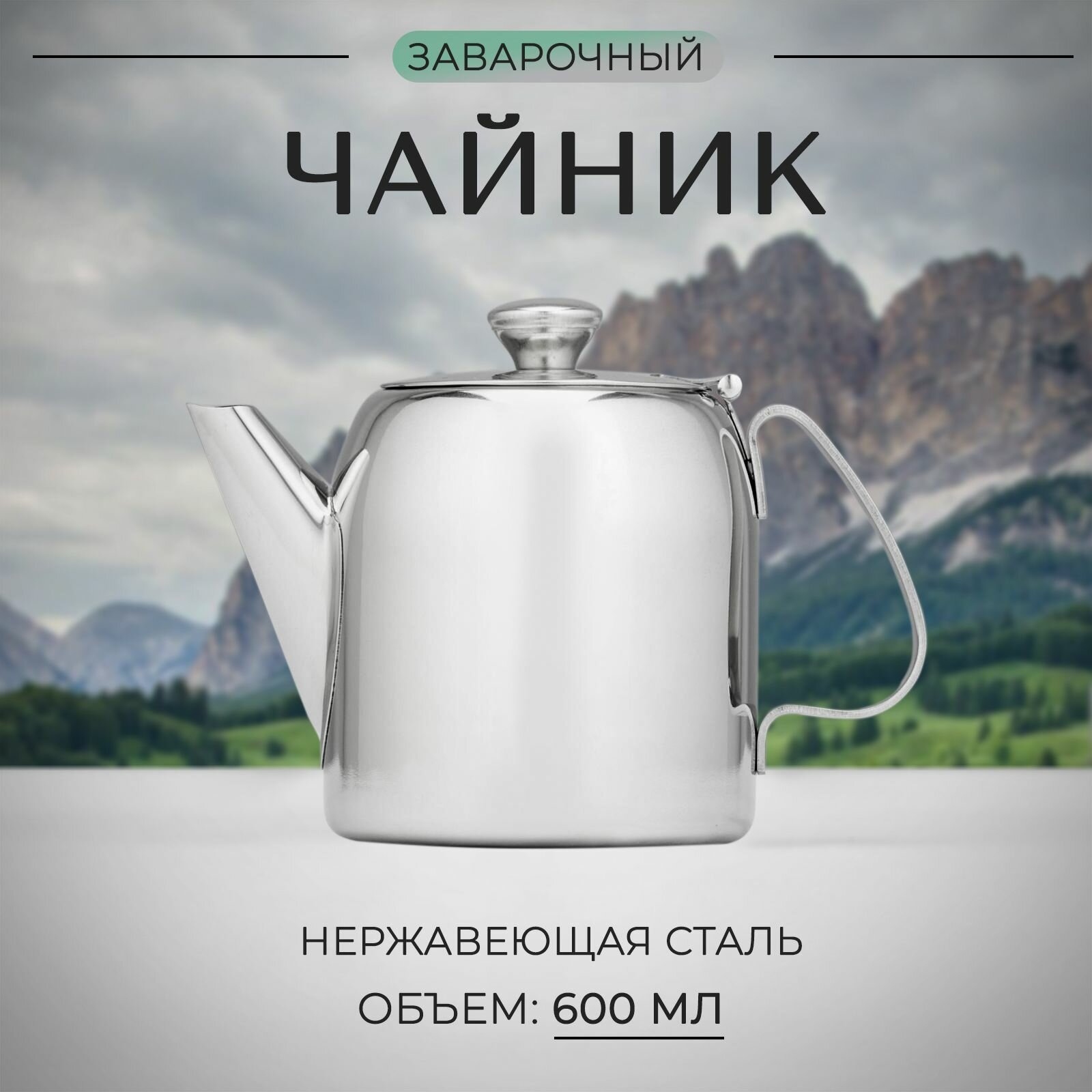 Чайник заварочный Magistro "Мортэль", объем 600 мл, цвет хромированный