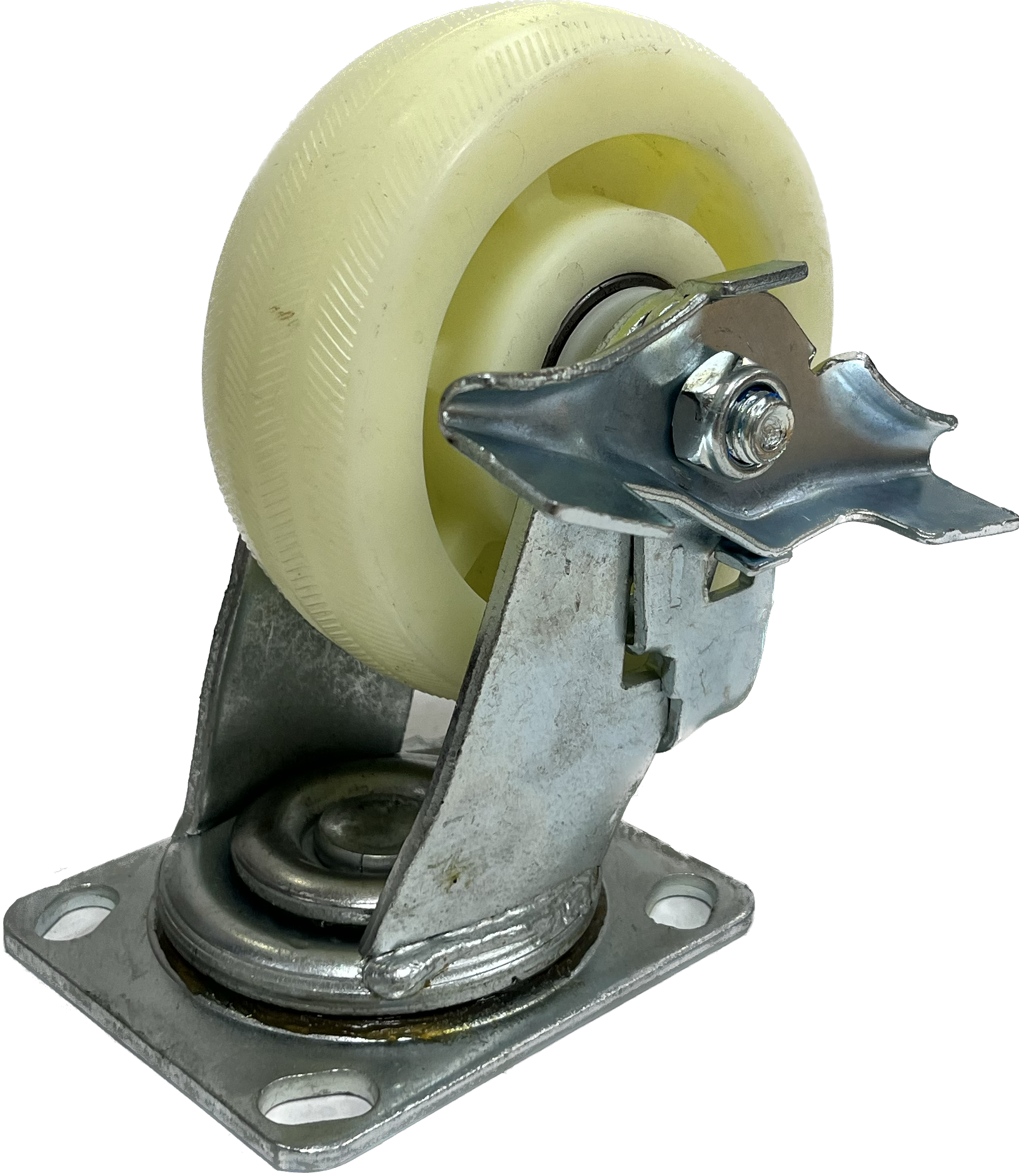 Колесо поворотное SCdnb-)-55 (г/п 300кг, Ф 125мм), крепление платформа с тормозом, шариковый подшипн