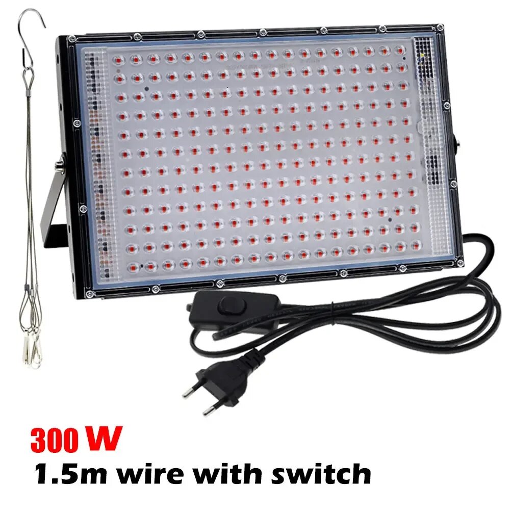 LeiiGeeGo Светодиодная фитолампа для растений 50/100/200/300 Вт 300W EU Plug