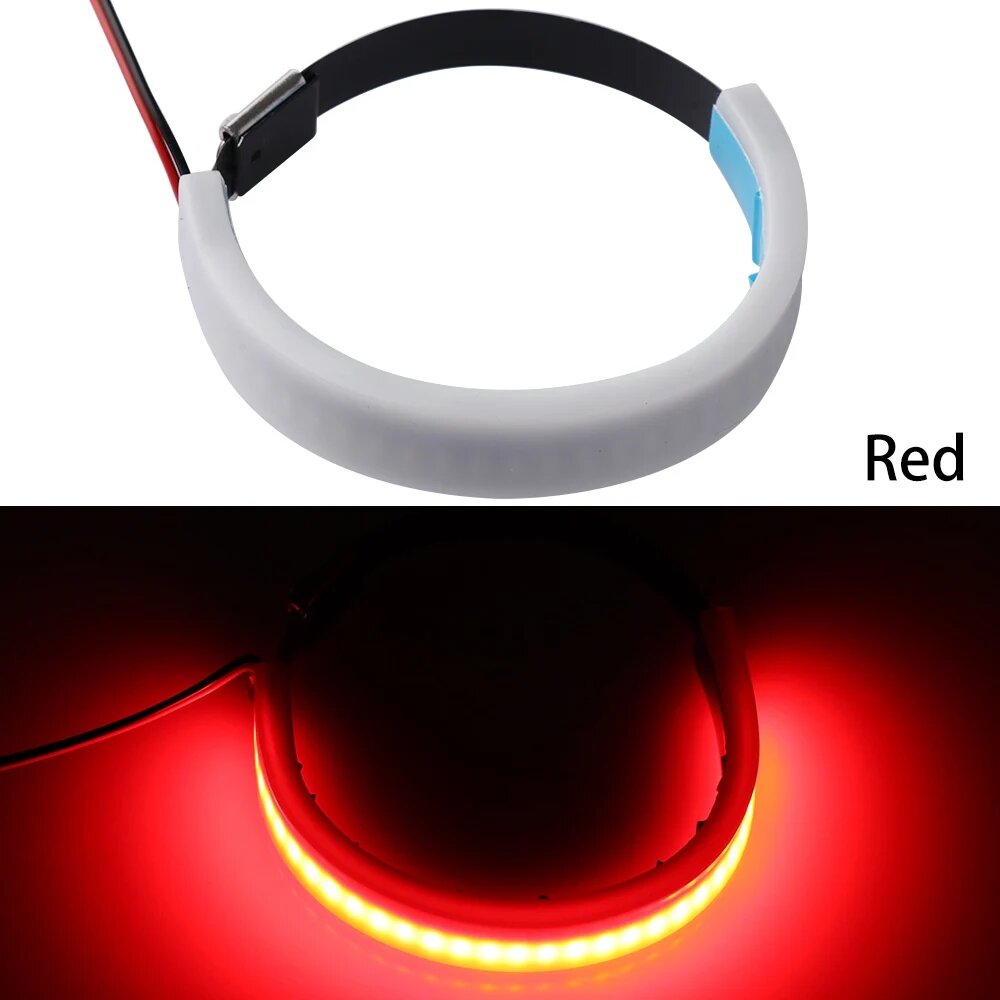 Светодиодная кольцевая лента для мотоцикла, Red, 45-70 мм