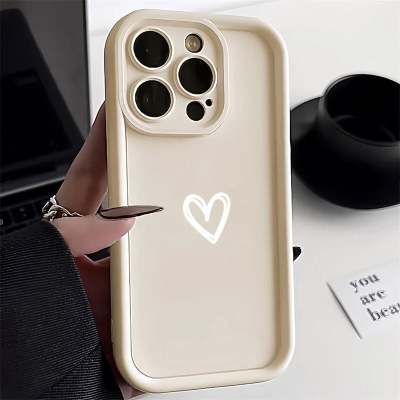Чехол для телефона Love Heart для iPhone 13, чехол для iPhone 11 16 Pro 12 15 14 Pro Max XR X XS 7 8 Plus SE, противоударный мягкий силиконовый чехол