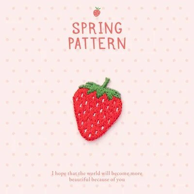 AHYONNIEX Наклейки с вышивкой клубники для одежды Small Strawberry
