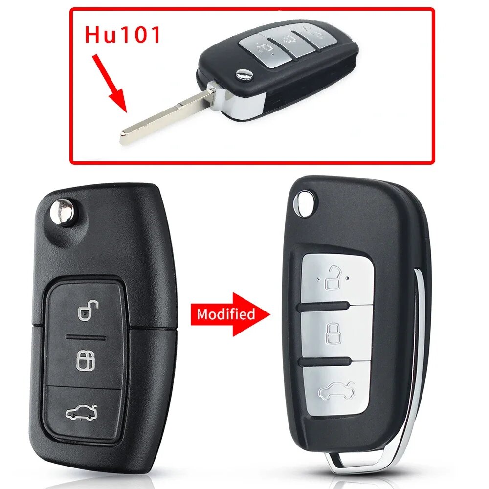 Модифицированный Автомобильный ключ KEYYOU для Ford Mondeo Focus Fiesta C Max S Max Galaxy Fob 3 кнопки Складной автомобильный пульт дистанционного управления Корпус Корпуса modified key