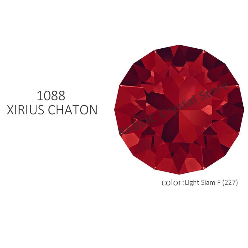 Кристалл XIRIUS Chaton, Light Siam (227), Бордовый, SS39-6piece