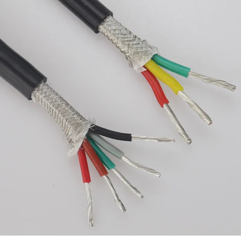 Экранированный кабель мецики медный 2-8 жил силиконовый 15 AWG-1.5mm2, 4 cores 1 meter
