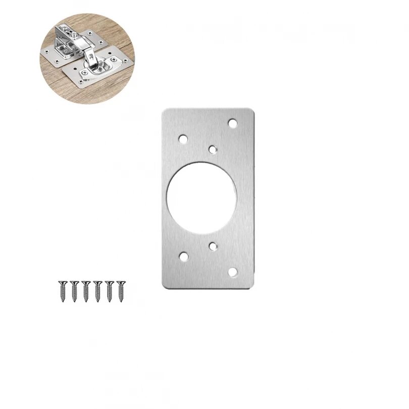 Пластина для ремонта петель Ремонтная пластина для петель из нержавеющей стали Фиксированная пластина с монтажными винтами Шкаф для кухонного шкафа Книжные шкафы