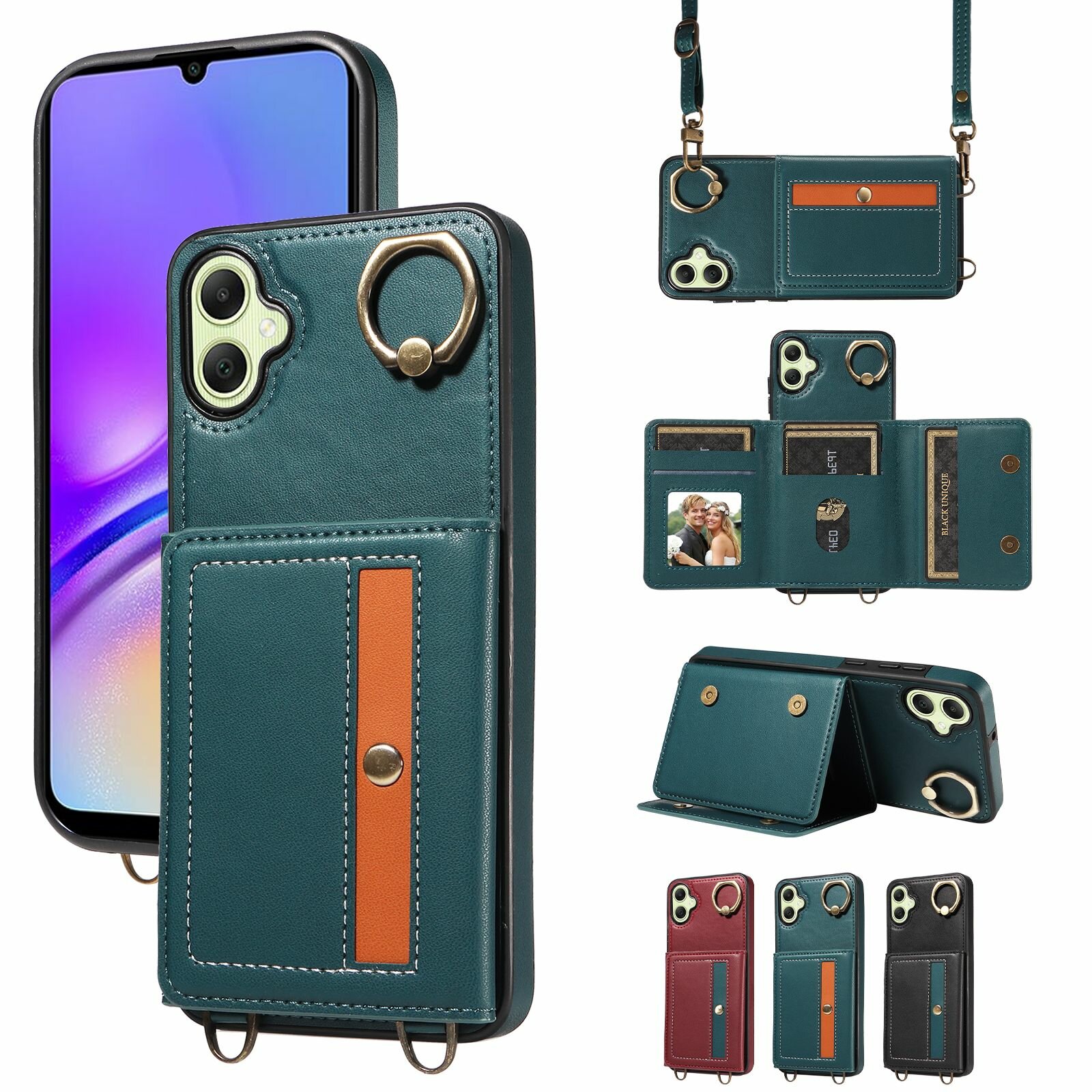 Чехол для Samsung Galaxy A05 4G/ Самсунг Галакси А05 с отделением для карты, Чехол-кошелек для Кожа высокого качества, Новый продукт