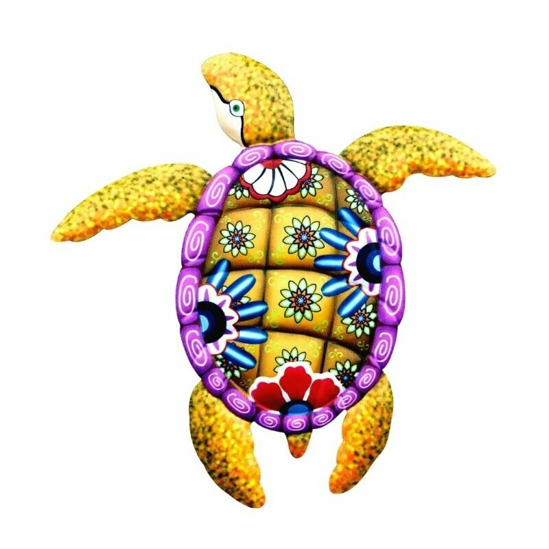 Настенное украшение в виде черепахи из кованого железа-желтый