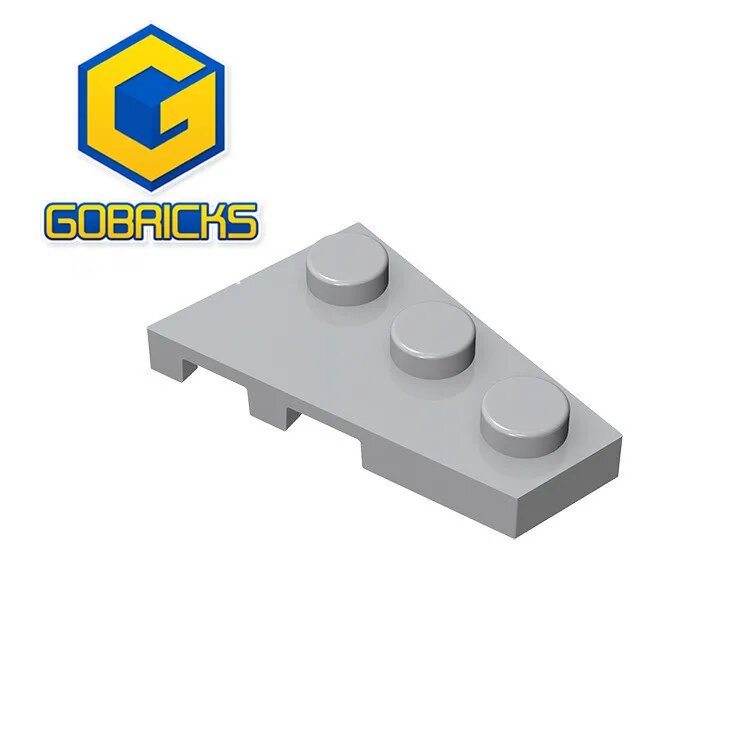 Gobricks клиновидная пластина 2x3, Серый (071)