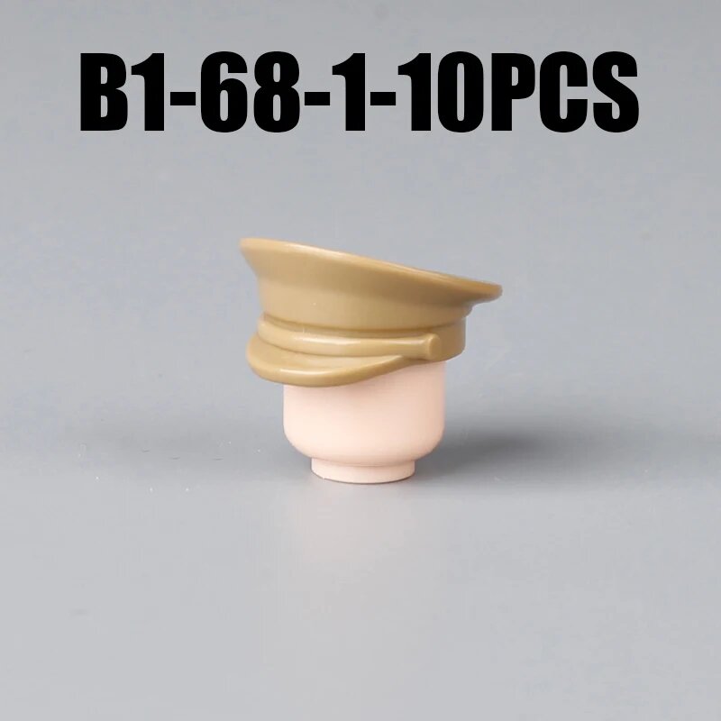 Бежевая шляпа офицера для минифигурки, 10PCS-B1-68-1