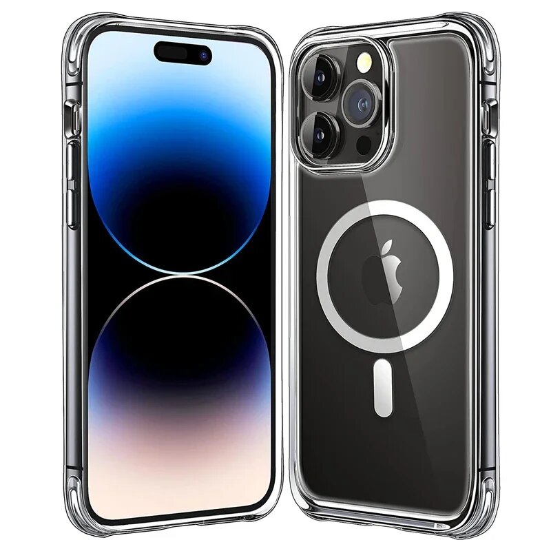 Прозрачный магнитный круг Magsafing Case для iPhone 15 14 13 12 11 Pro Max XS XR 7 8 Plus, магнитный чехол для телефона Macsafe, чехол