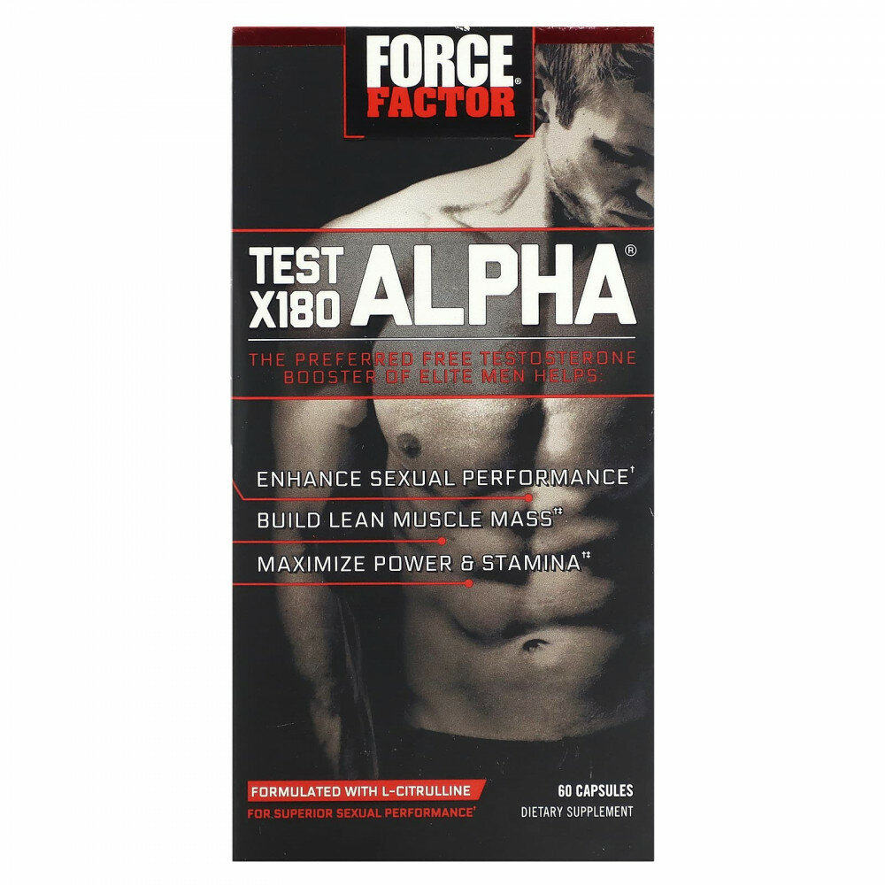 Force Factor, Test X180 Alpha®, 60 капсул